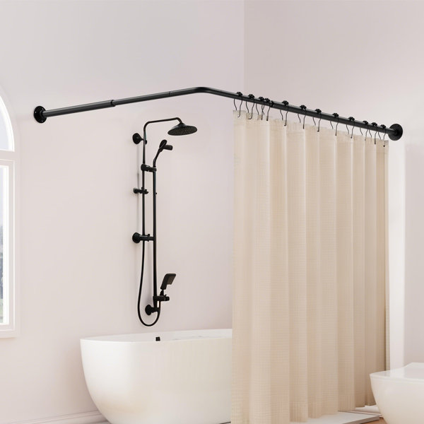 INTEGATOIC LLC Stainless Steel L-Shaped Corner Shower Rod [39"-84 ...